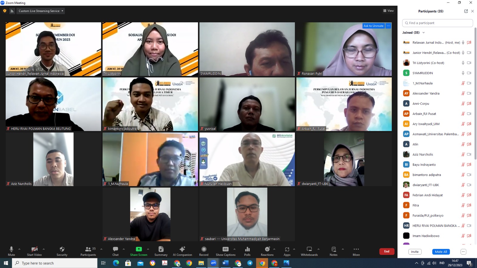 SOSIALISASI MEMBER DOI AKHIR TAHUN 2023 – RJI